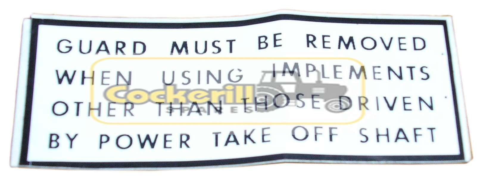 Decal PTO Safety Guard MF